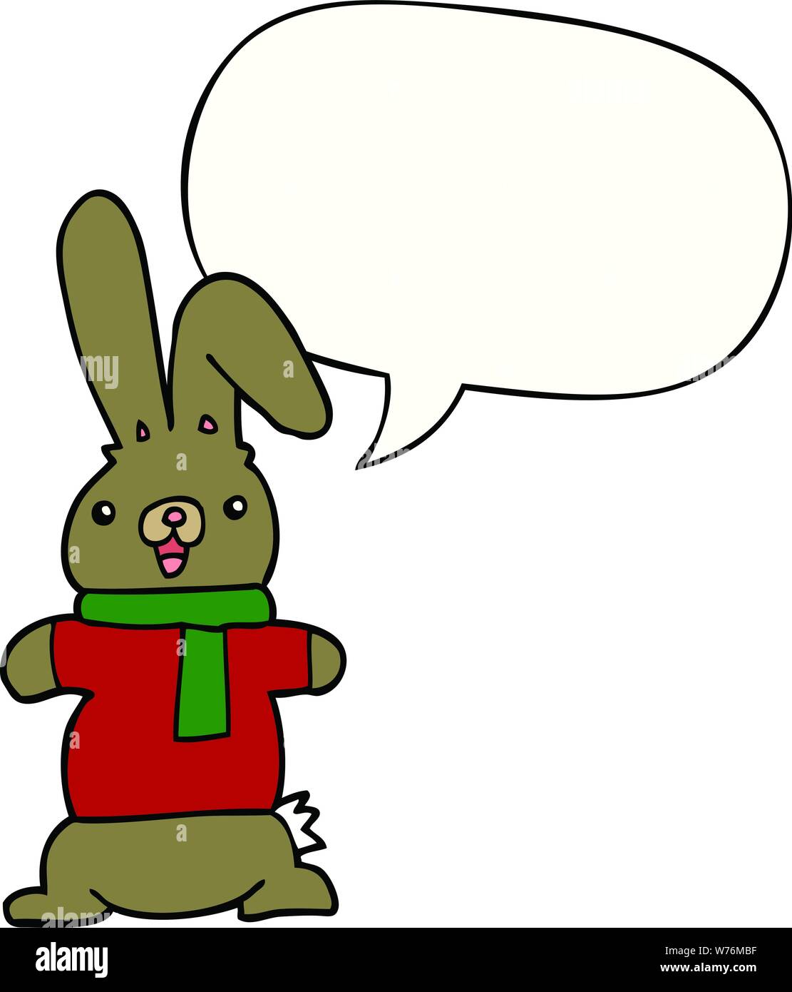 cartoon rabbit with speech bubble Stock Vector Image & Art - Alamy