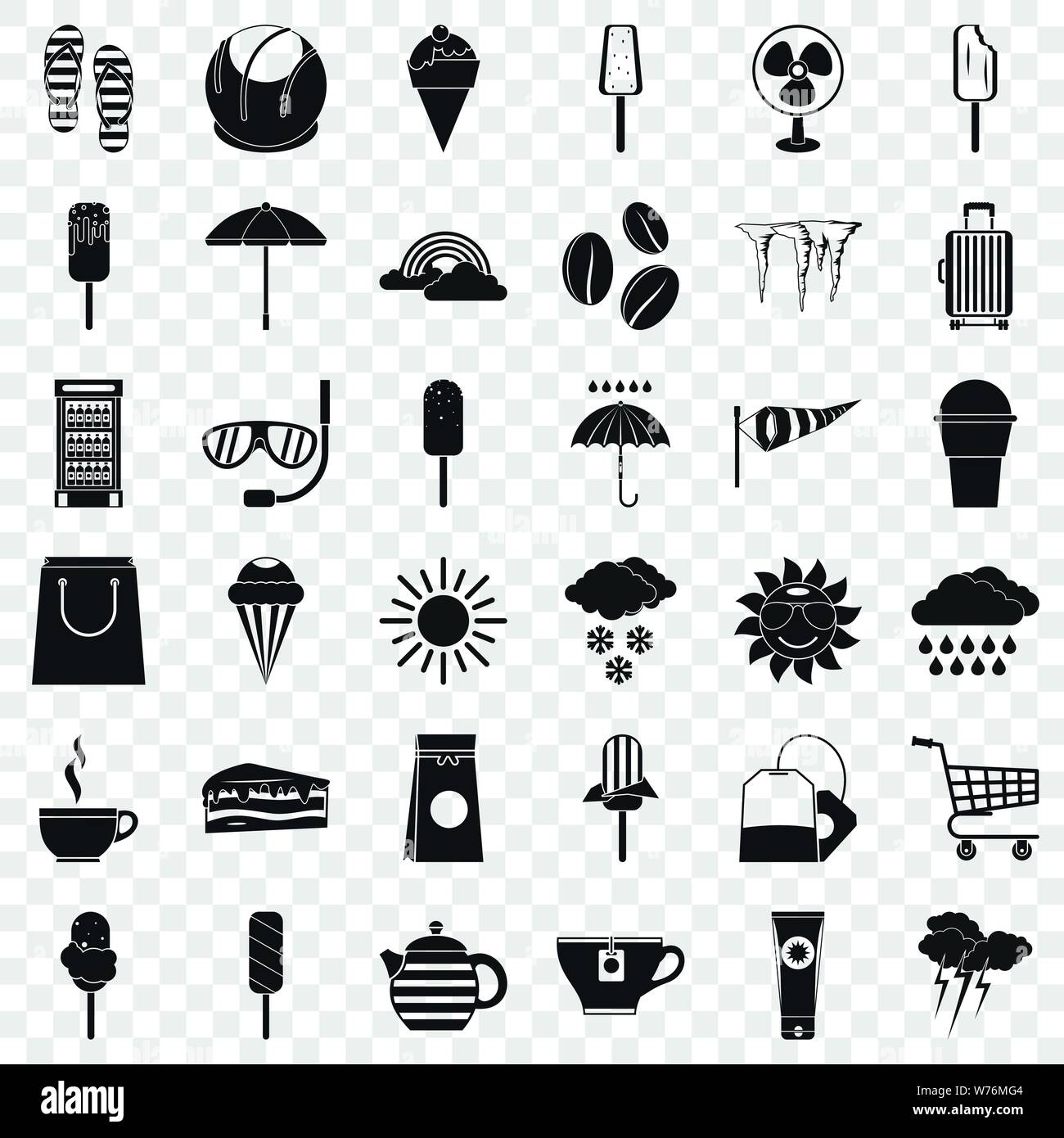 Lightning icons set, simple style Stock Vector Image & Art - Alamy