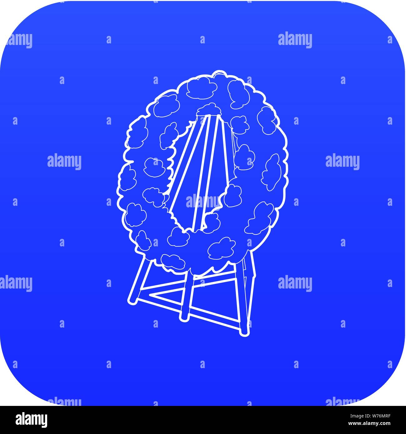 Memorial wreath icon blue vector Stock Vector Image & Art - Alamy