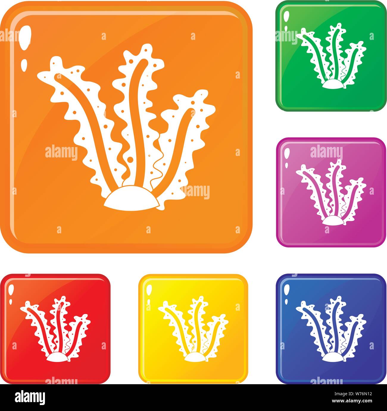Seaweed icons set vector color Stock Vector Image & Art - Alamy