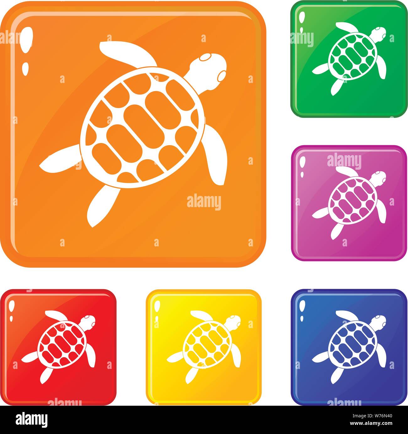 Turtle icons set vector color Stock Vector Image & Art - Alamy