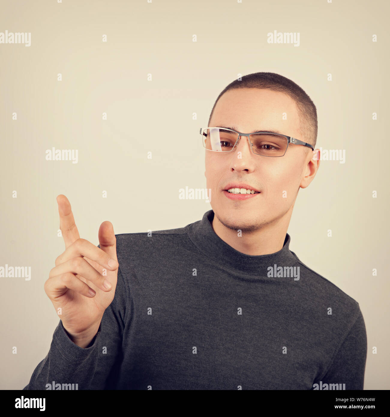 Intelligent teen male on white hi-res stock photography and images - Alamy