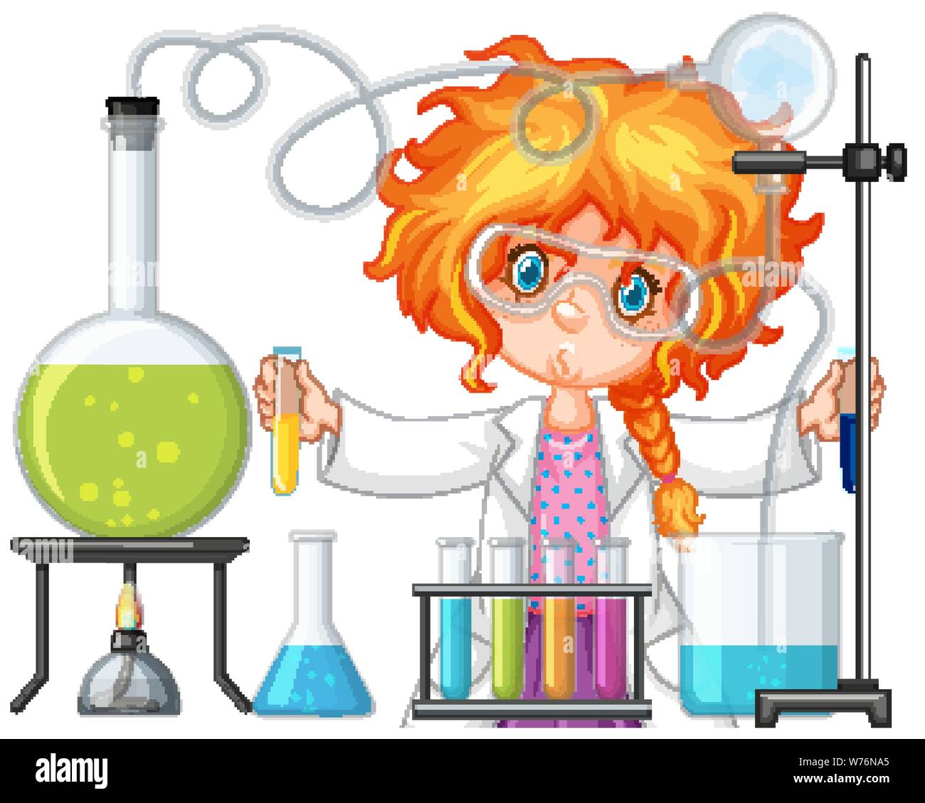 Scientist doing experiment in science lab illustration Stock Vector ...