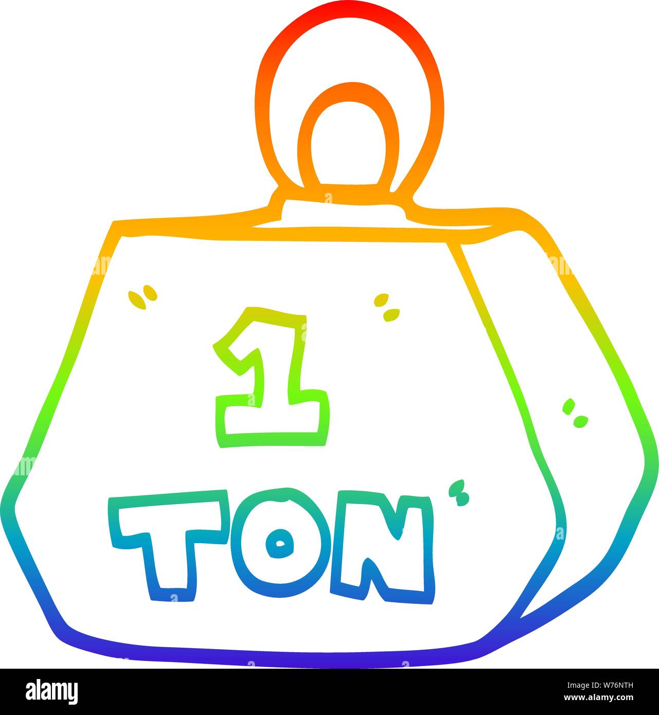 rainbow gradient line drawing of a cartoon heavy weight Stock Vector ...