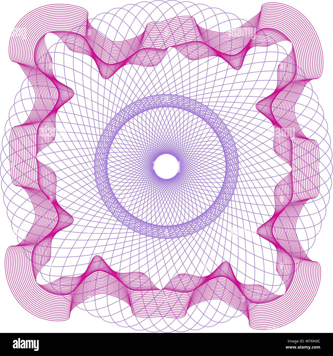 Lace frame pattern. Money texture. Guilloche wave pattern Stock Vector ...