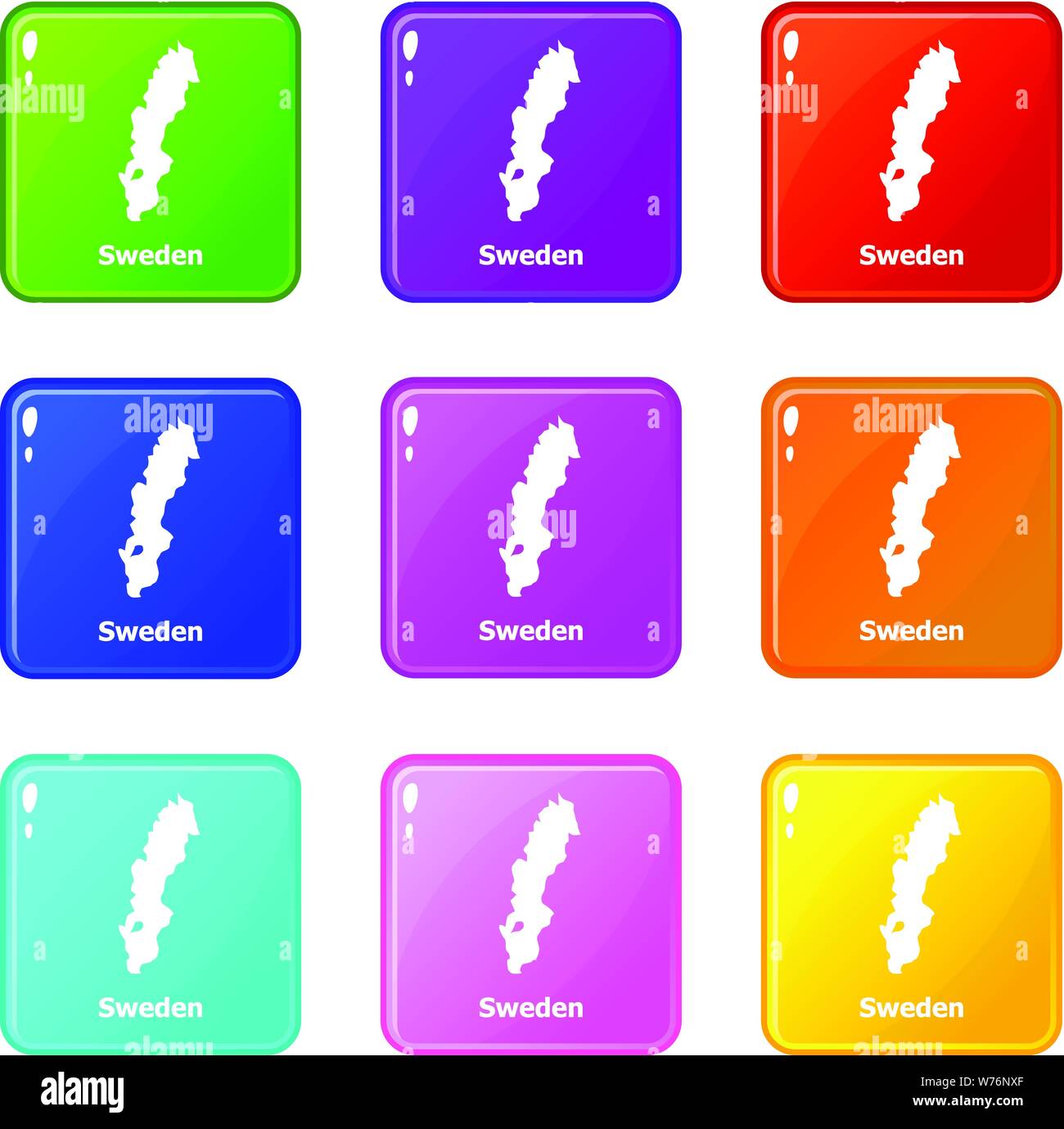 Sweden map icon simple Cut Out Stock Images & Pictures - Alamy