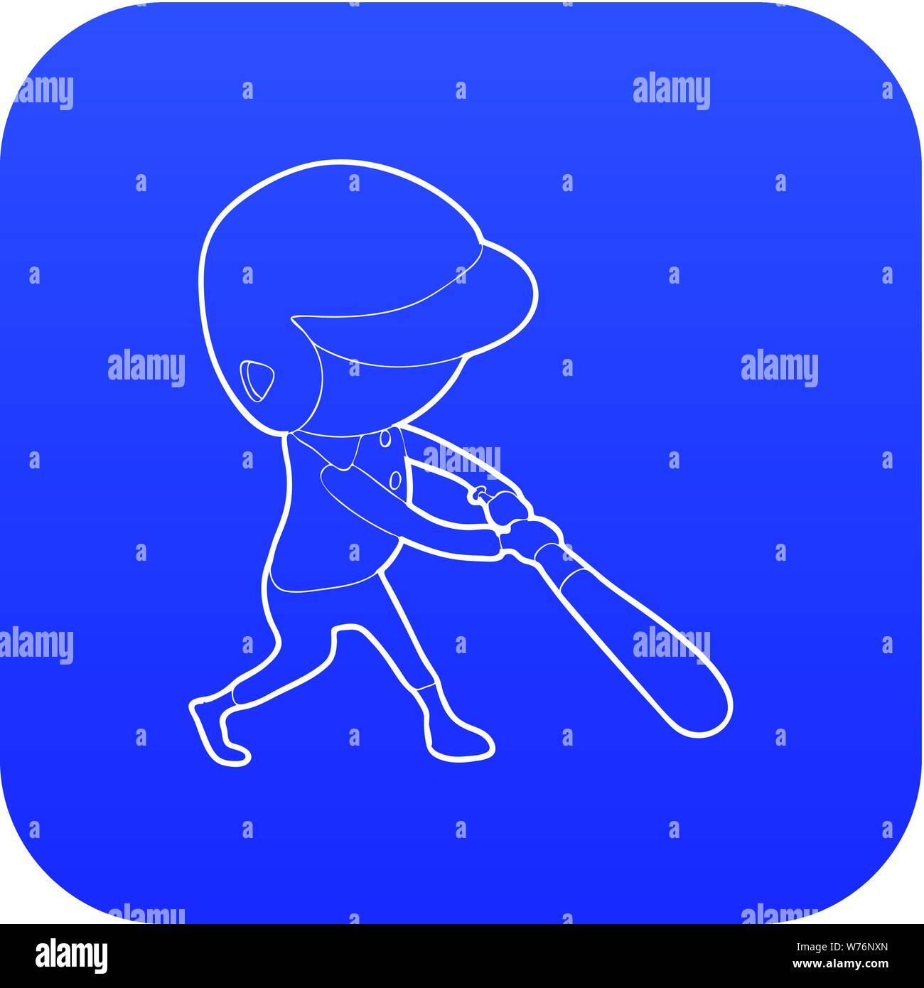 Baseball player icon blue vector Stock Vector Image & Art - Alamy