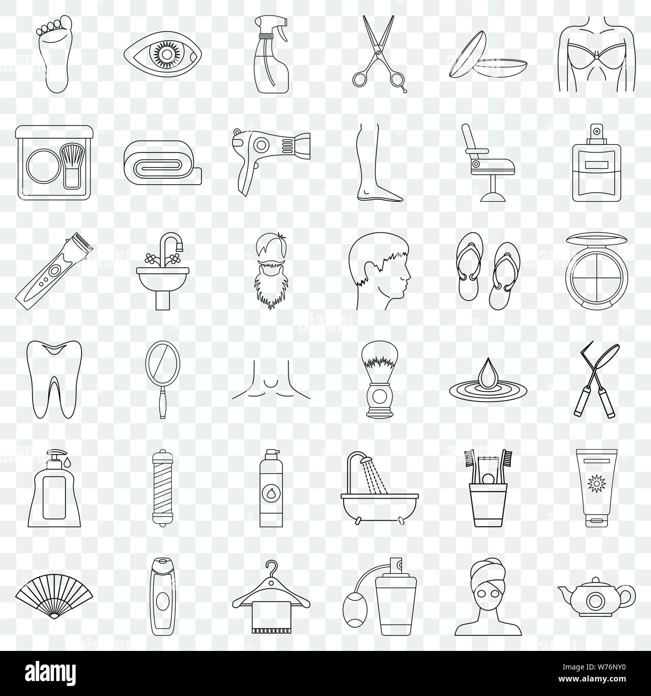 Toothpaste icons set, outline style Stock Vector Image & Art - Alamy
