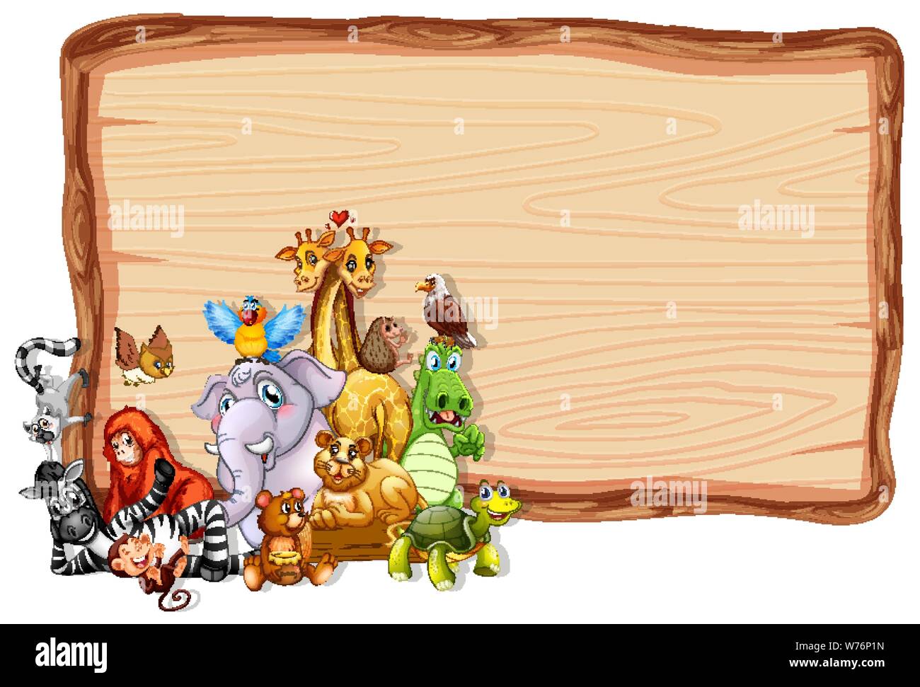 Border template design with cute animals illustration Stock Vector ...