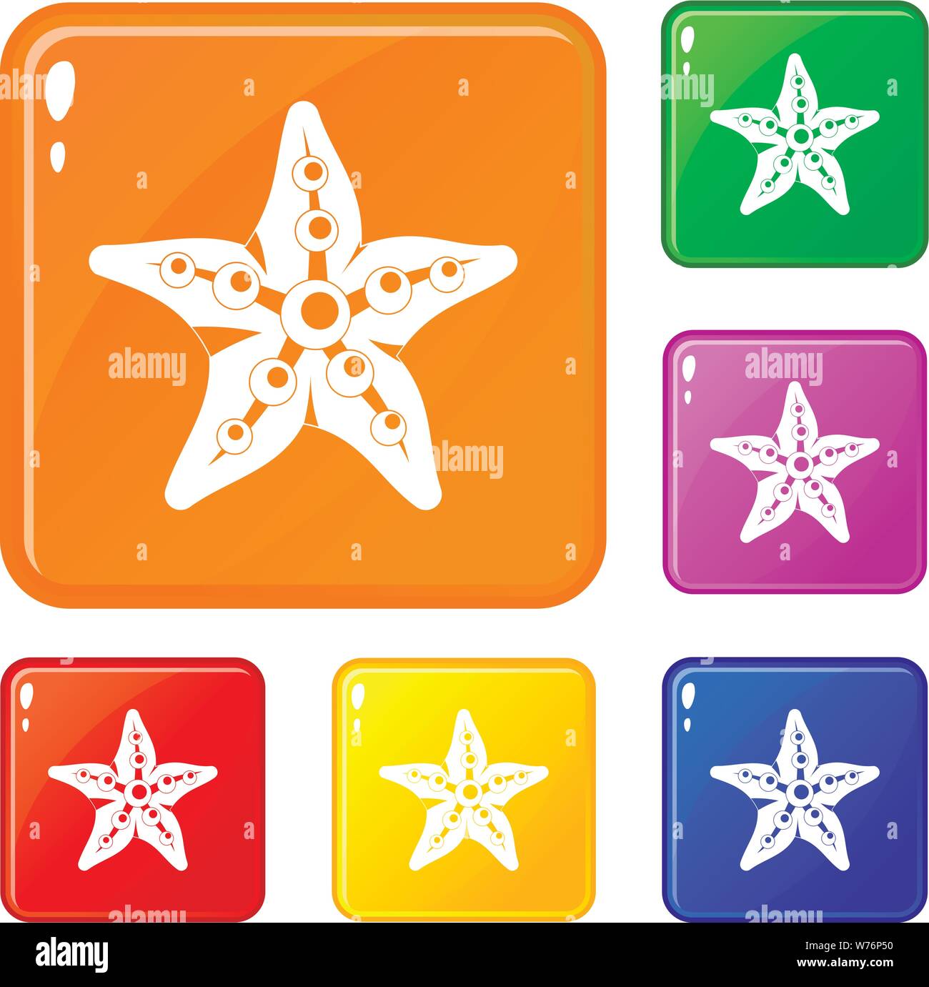 Starfish icons set vector color Stock Vector Image & Art - Alamy