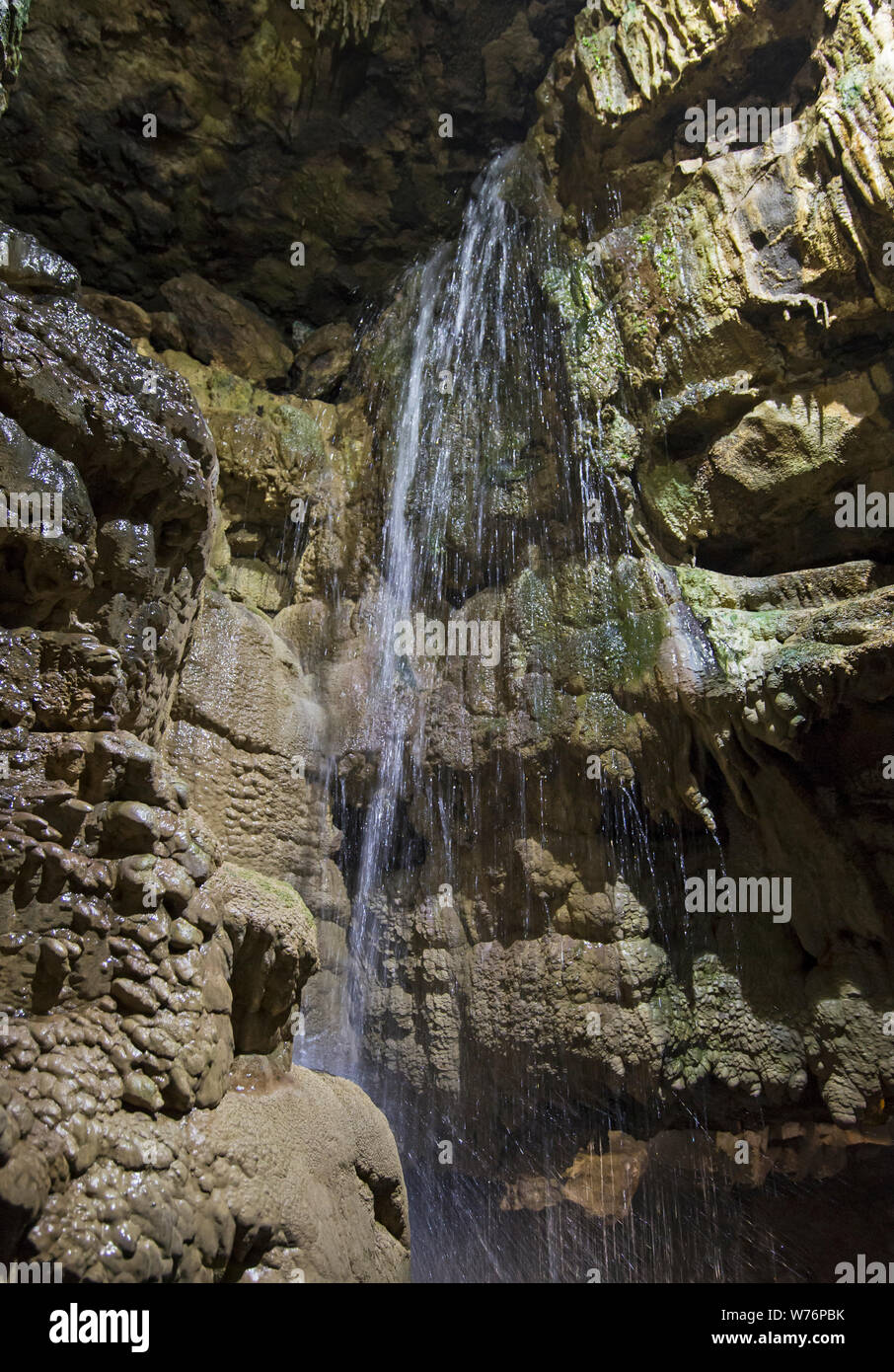 Closeup detail of geological rock formations in underground ...