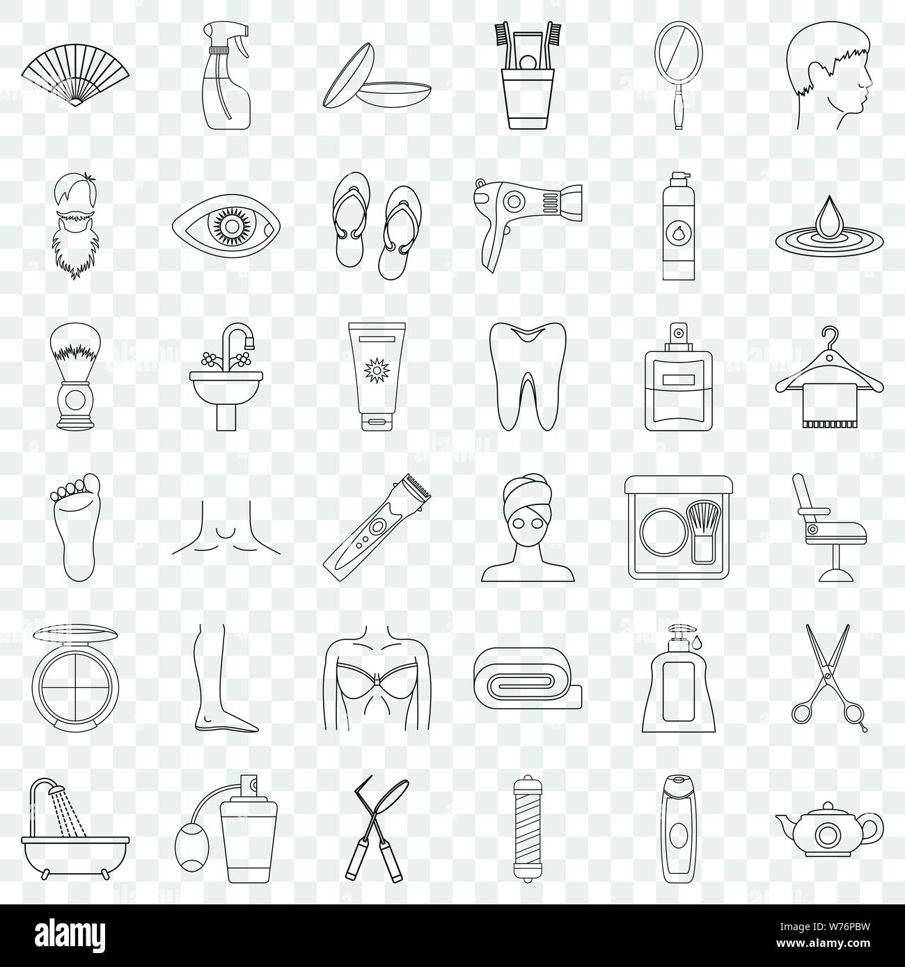 Tooth icons set, outline style Stock Vector Image & Art - Alamy