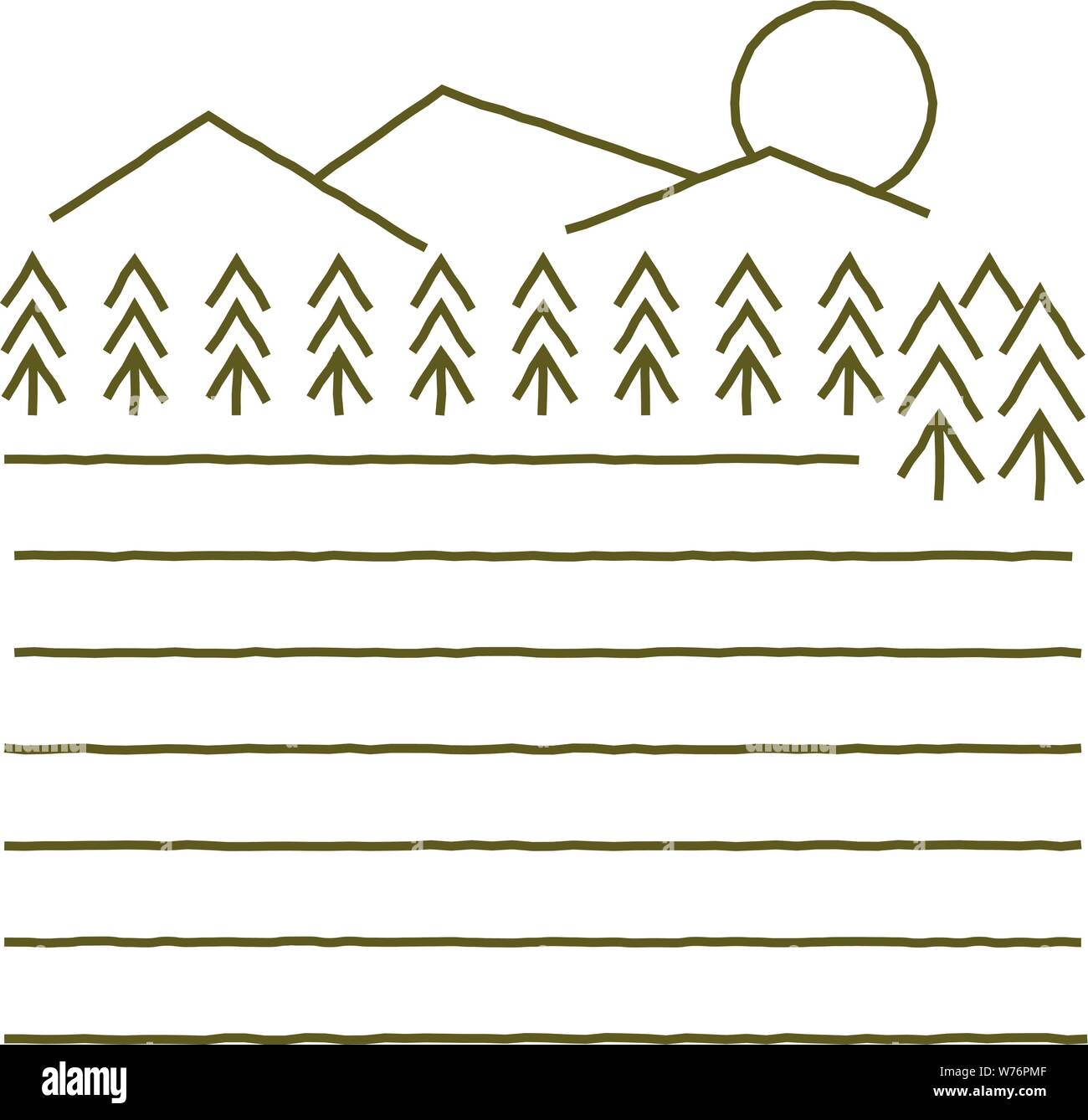 Clouds sun scene line Cut Out Stock Images & Pictures - Alamy