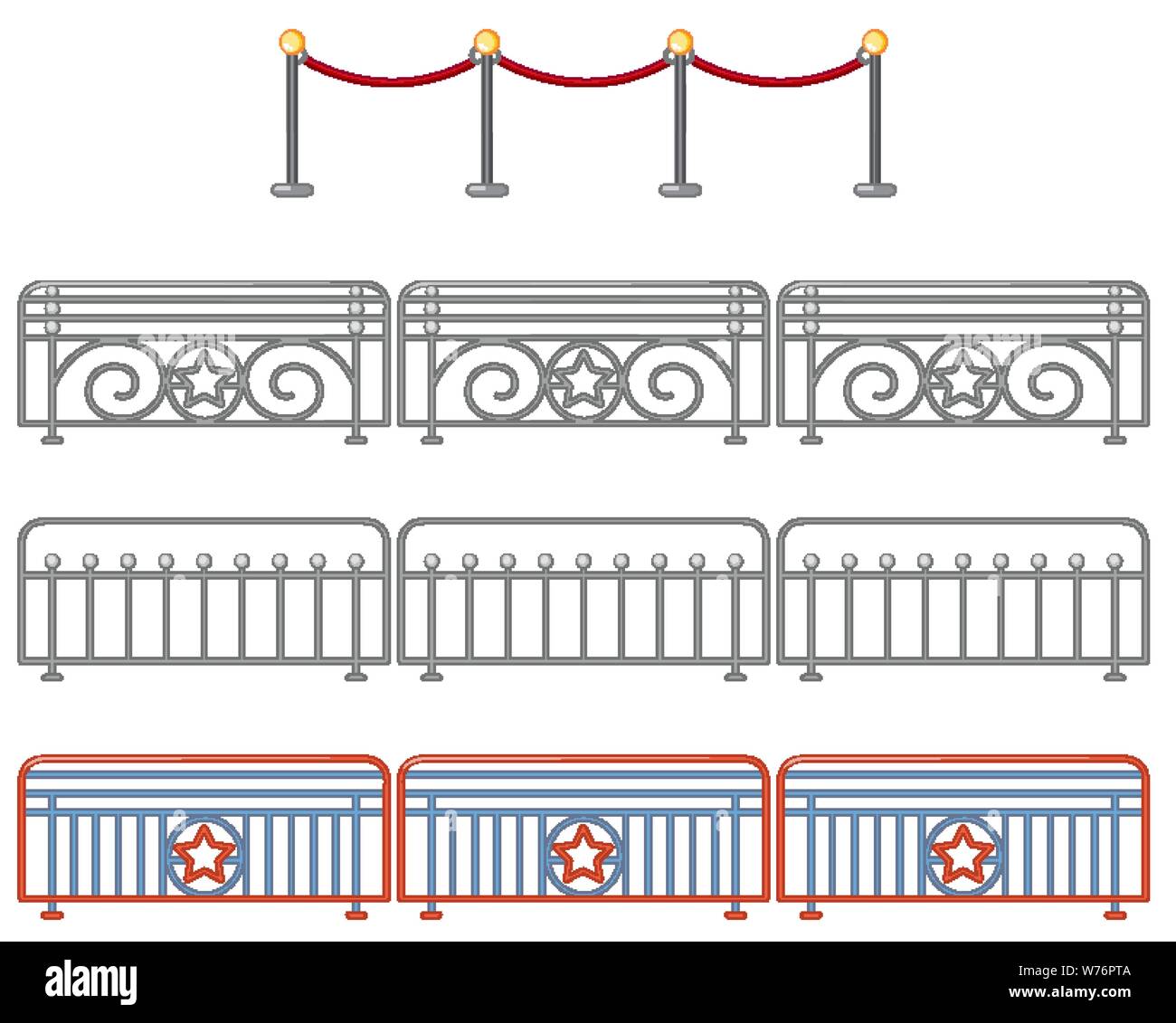 Four designs of circus fence illustration Stock Vector Image & Art - Alamy