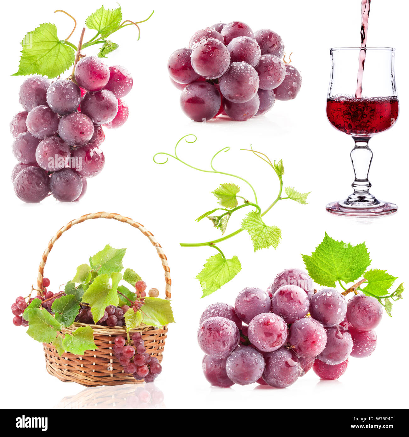Collection of red grapes Isolated on white background Stock Photo - Alamy
