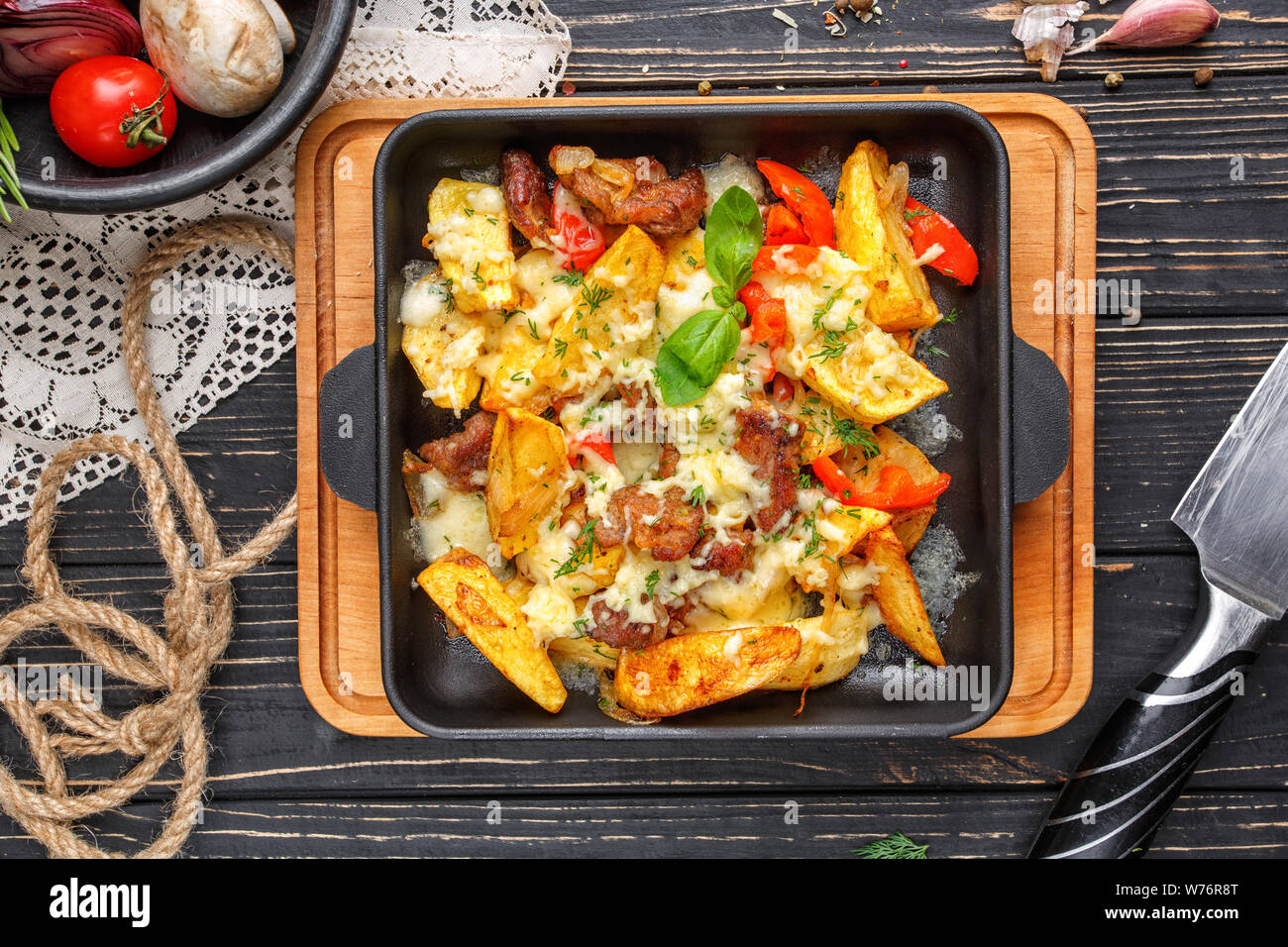 Stewed potatoes vegetables cabbage meat hi-res stock photography and ...