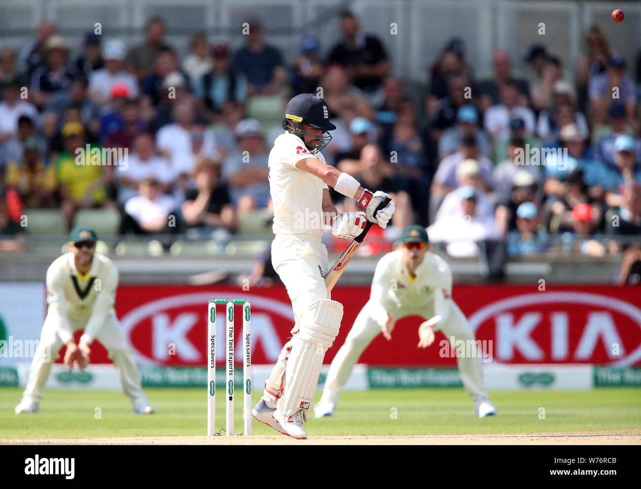England's Rory Burn is caught out during day five of the Ashes Test ...