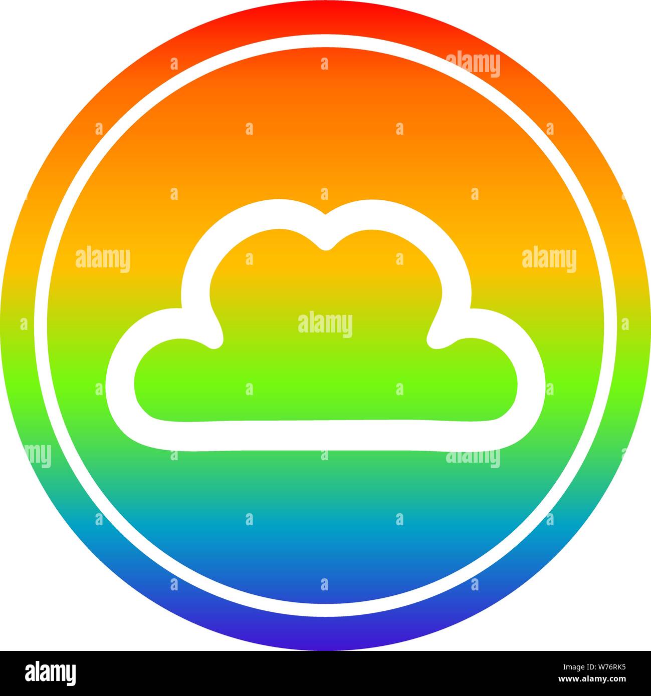 simple cloud circular icon with rainbow gradient finish Stock Vector ...