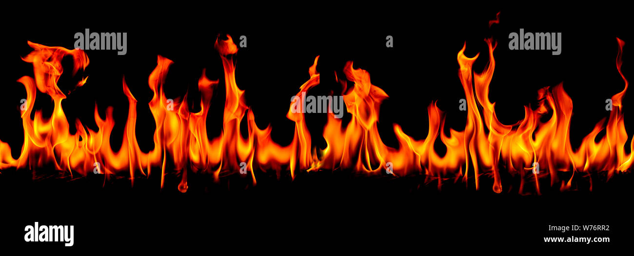 Fire flames on Abstract art black background Stock Photo - Alamy
