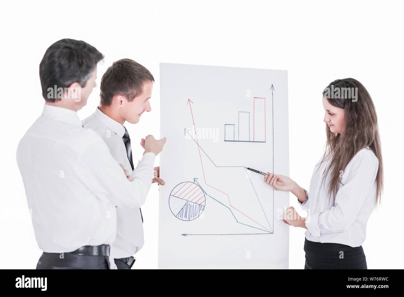 group of successful businessmen. Discussion charts and grap Stock Photo ...