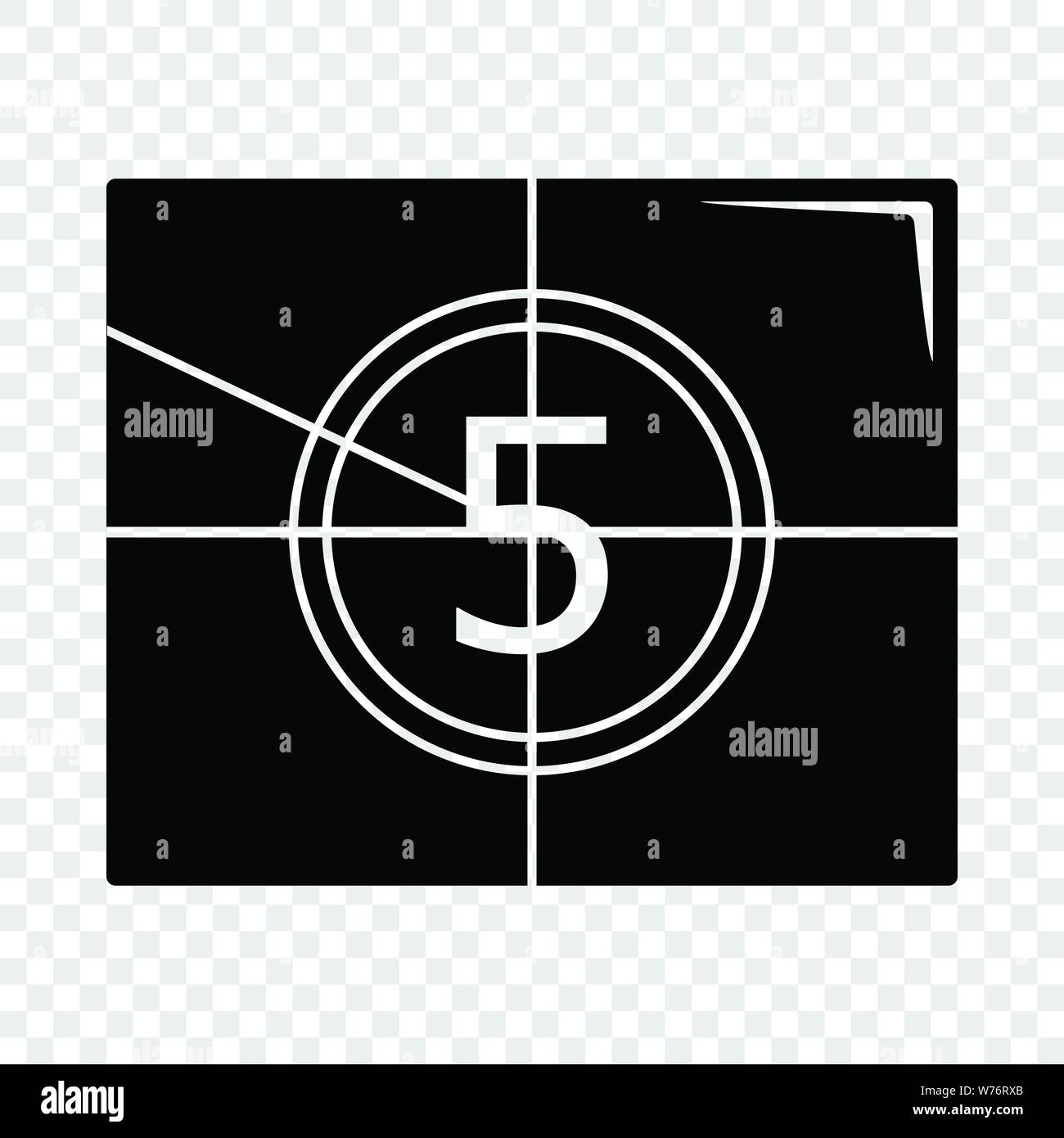 Movie countdown number icon, simple black style Stock Vector Image ...