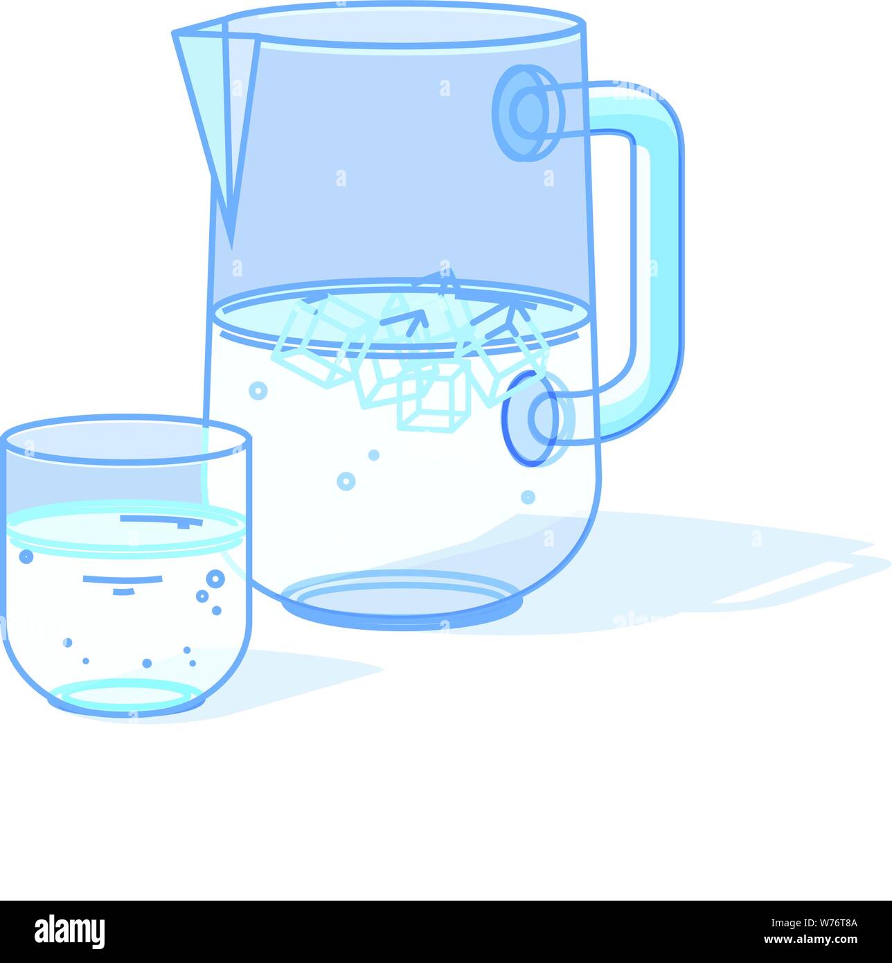 Pitcher water pouring clear glass Stock Vector Images - Alamy