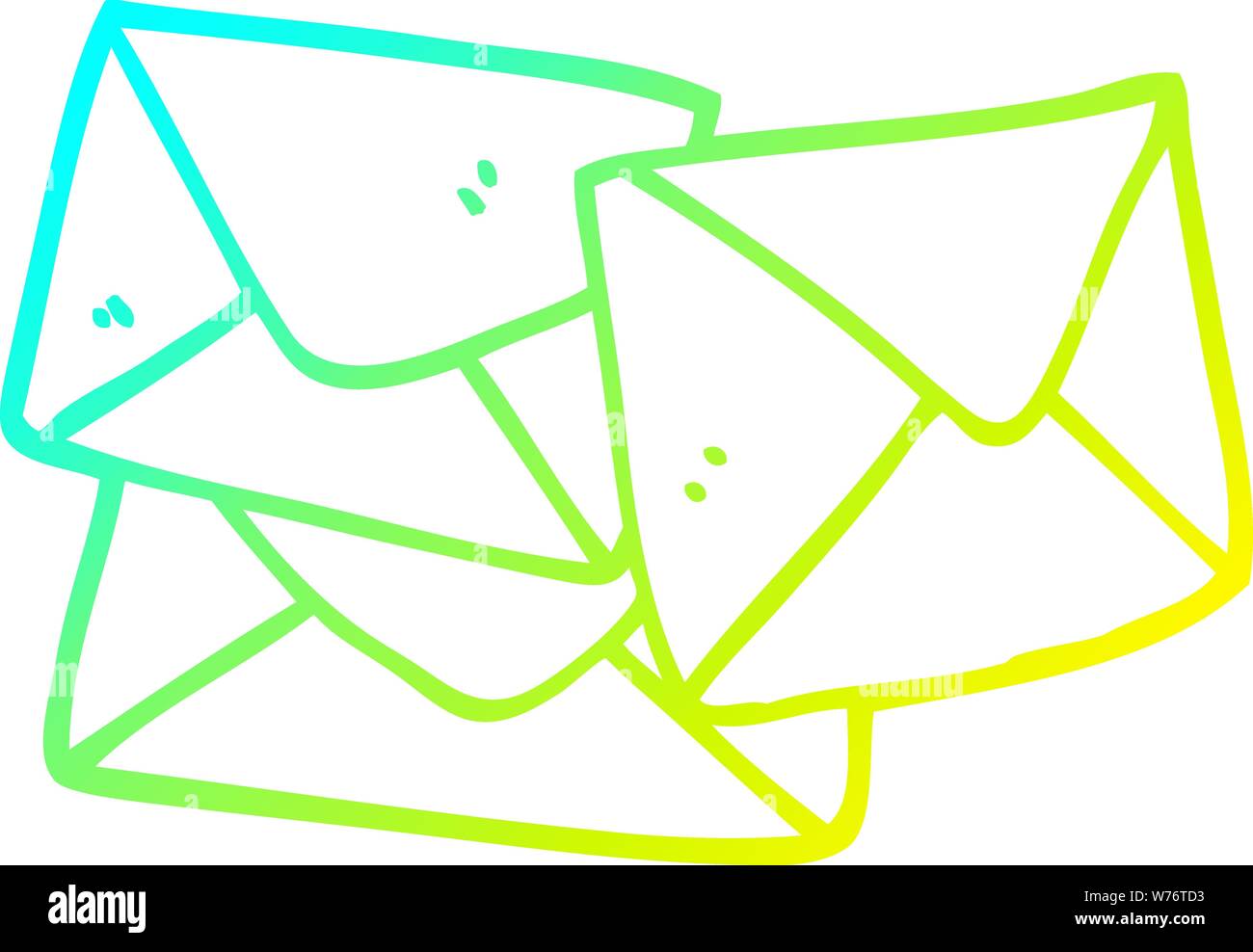 cold gradient line drawing of a cartoon letter Stock Vector Image & Art ...