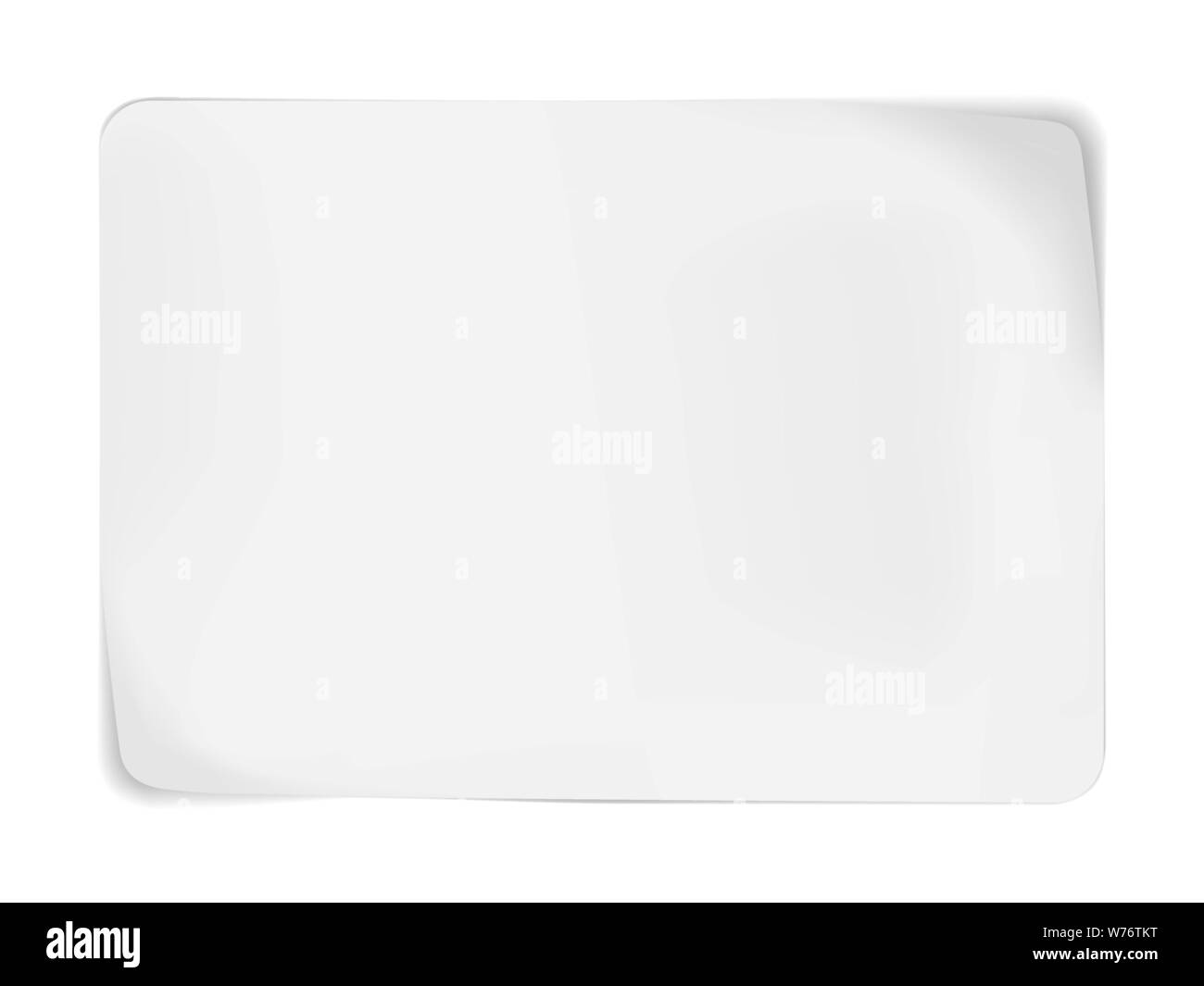 Blank white rectangular sticker with peeled off corners, vector mockup ...