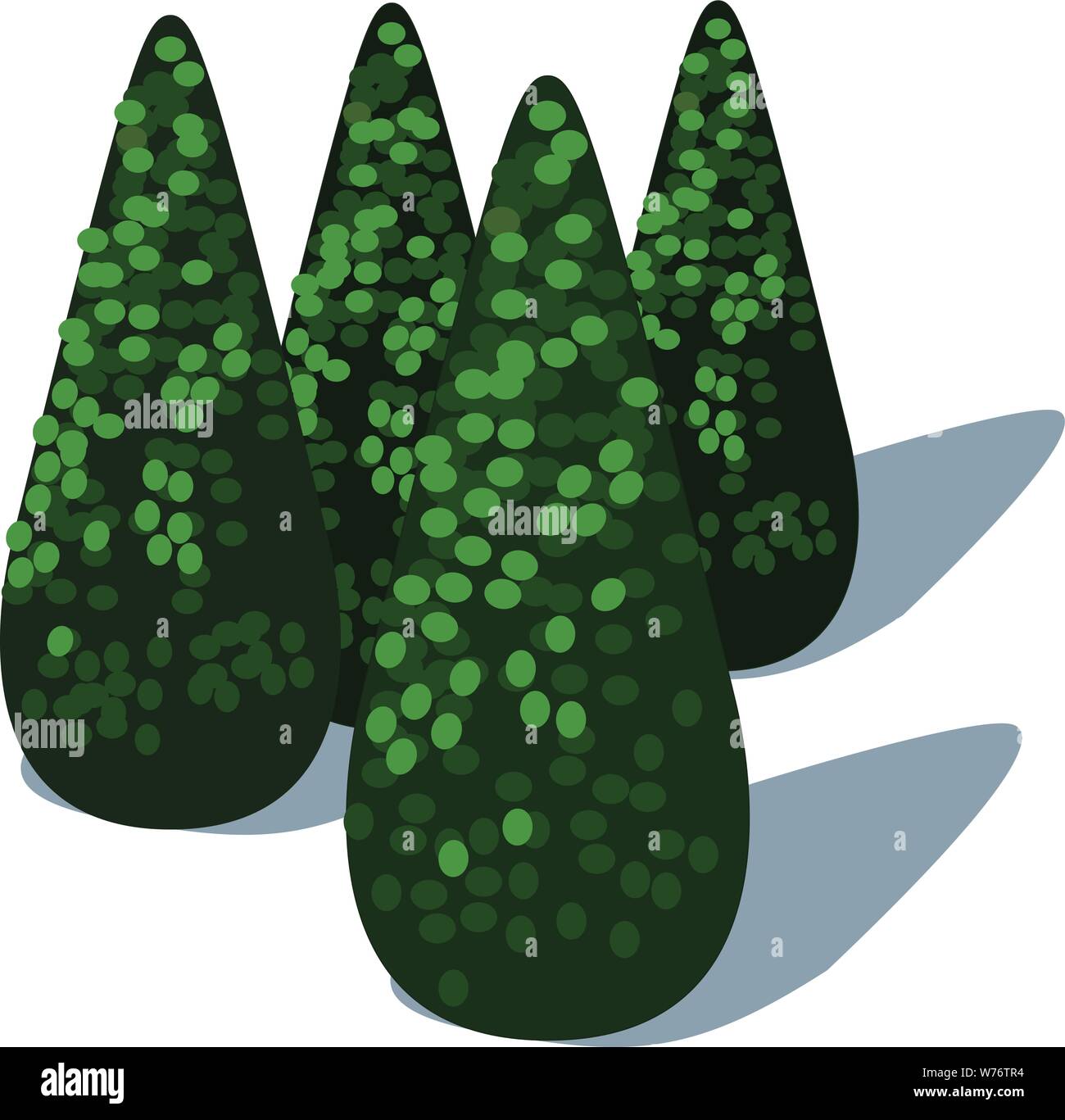 Group or tile of iconic fur or coniferous trees with drop shadows Stock ...