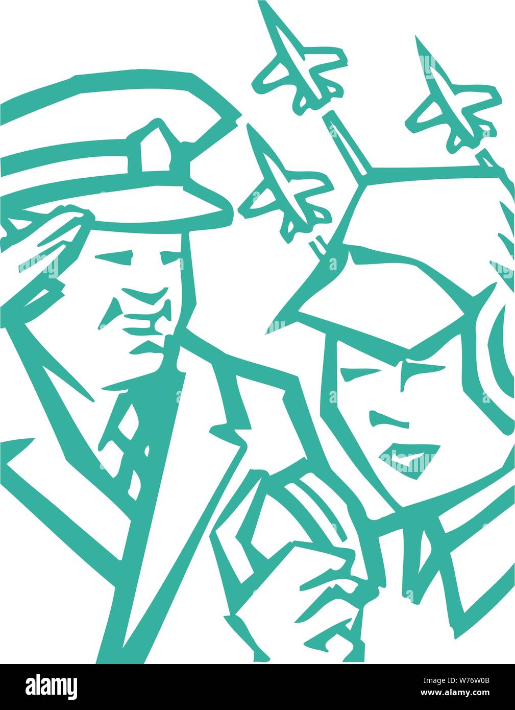 Woman in background two men Stock Vector Images - Alamy