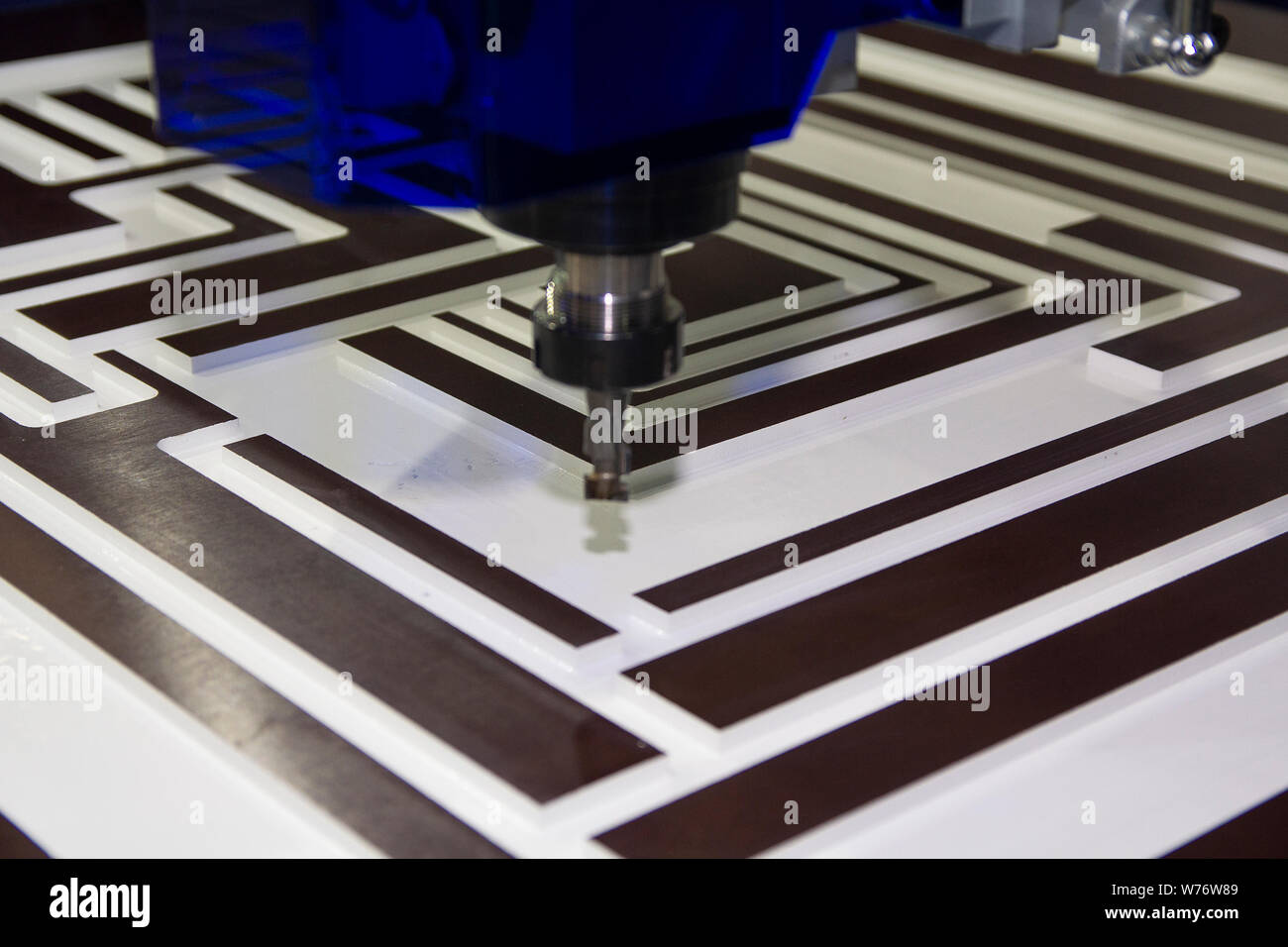 Milling machine cnc works in furniture production. Industry Stock Photo ...