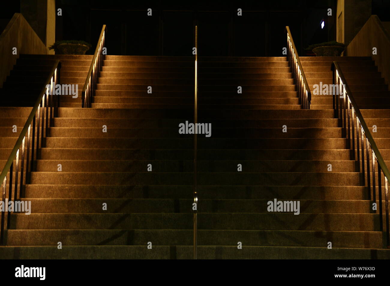 Stairs with light at night Stock Photo - Alamy