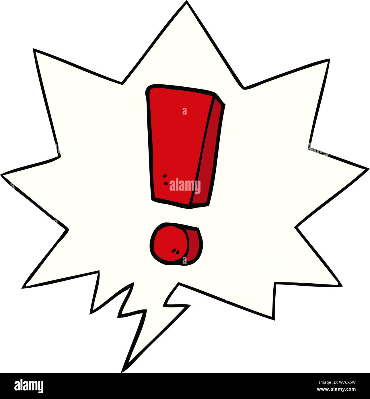cartoon exclamation mark with speech bubble Stock Vector Image & Art ...