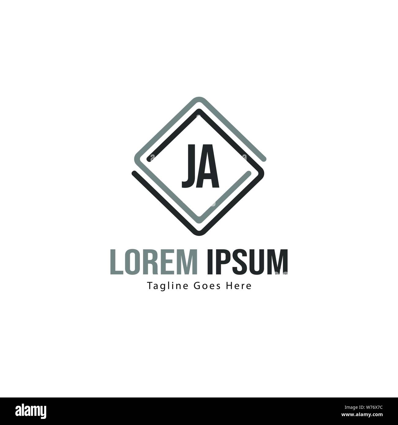 Initial JA logo template with modern frame. Minimalist JA letter logo ...