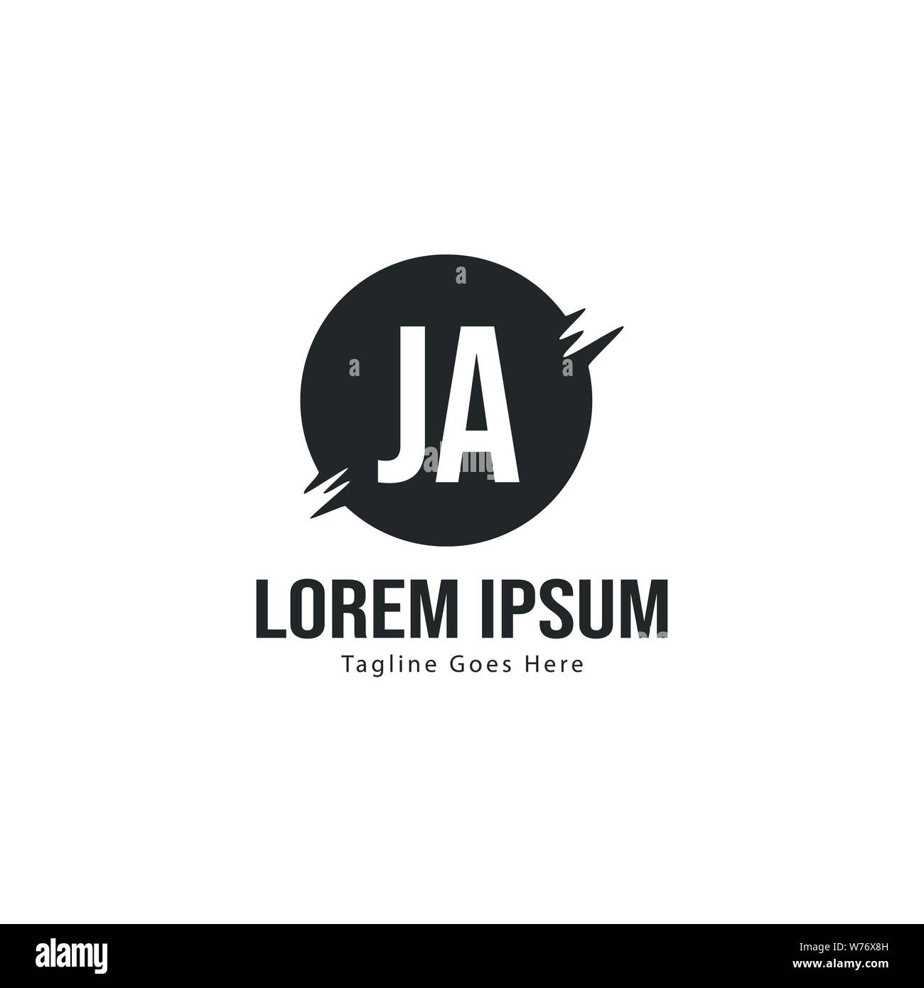 Initial JA logo template with modern frame. Minimalist JA letter logo ...