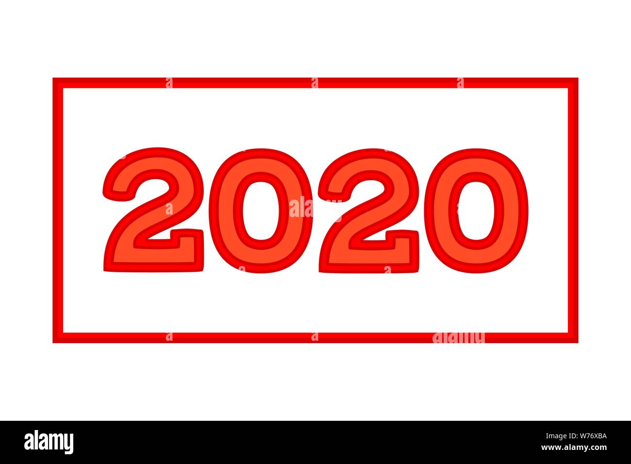 Colorful cartoon red 2020 new year number symbol Stock Vector Image ...