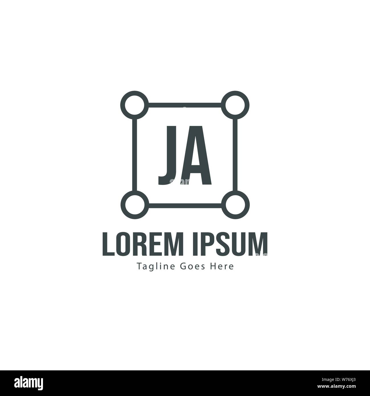 Initial JA logo template with modern frame. Minimalist JA letter logo ...