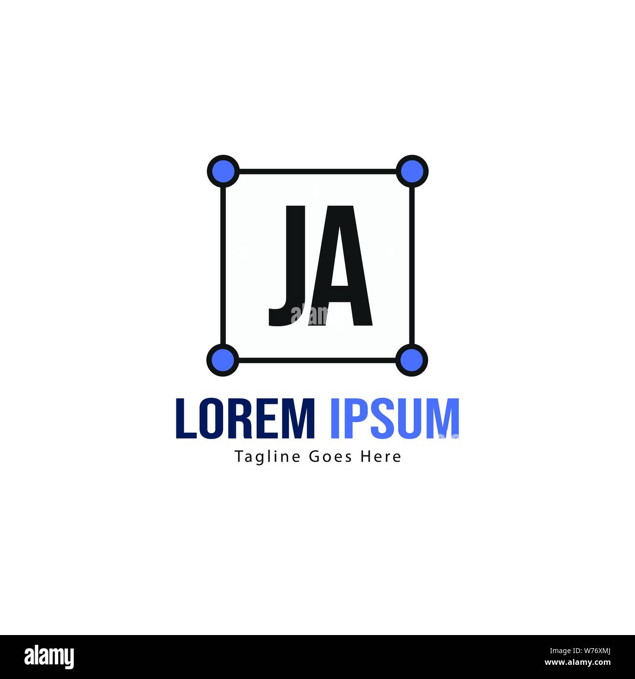 Initial JA logo template with modern frame. Minimalist JA letter logo ...