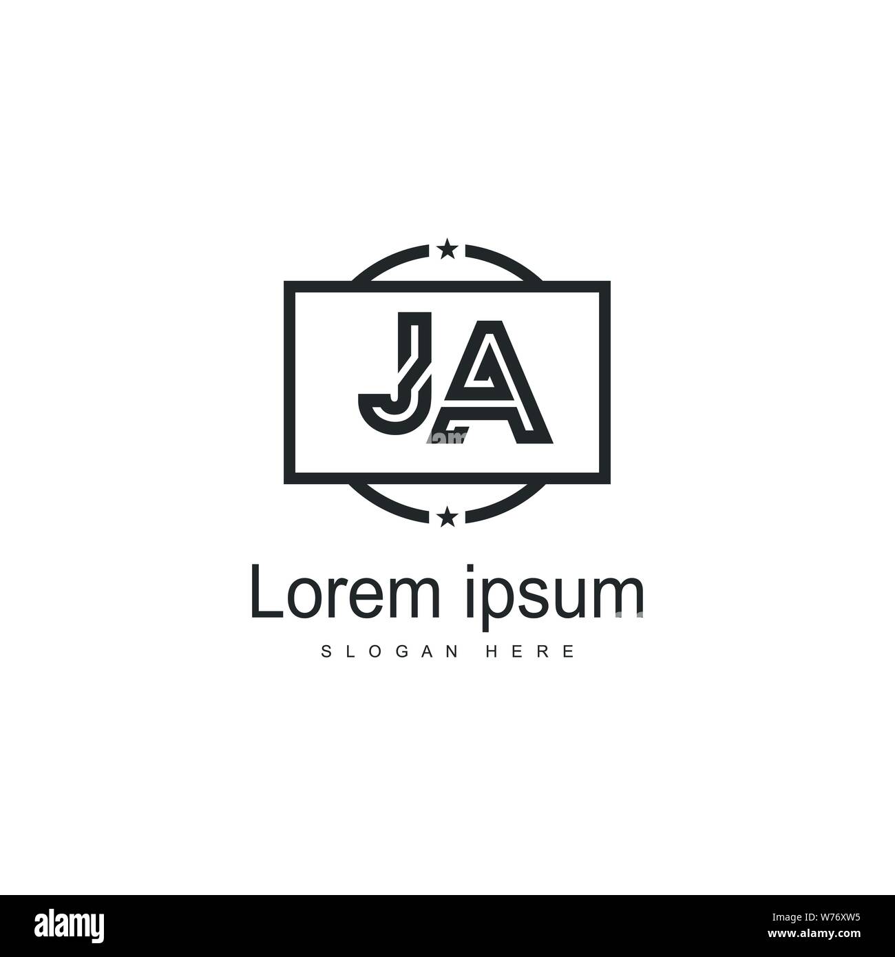 Initial JA logo template with modern frame. Minimalist JA letter logo ...
