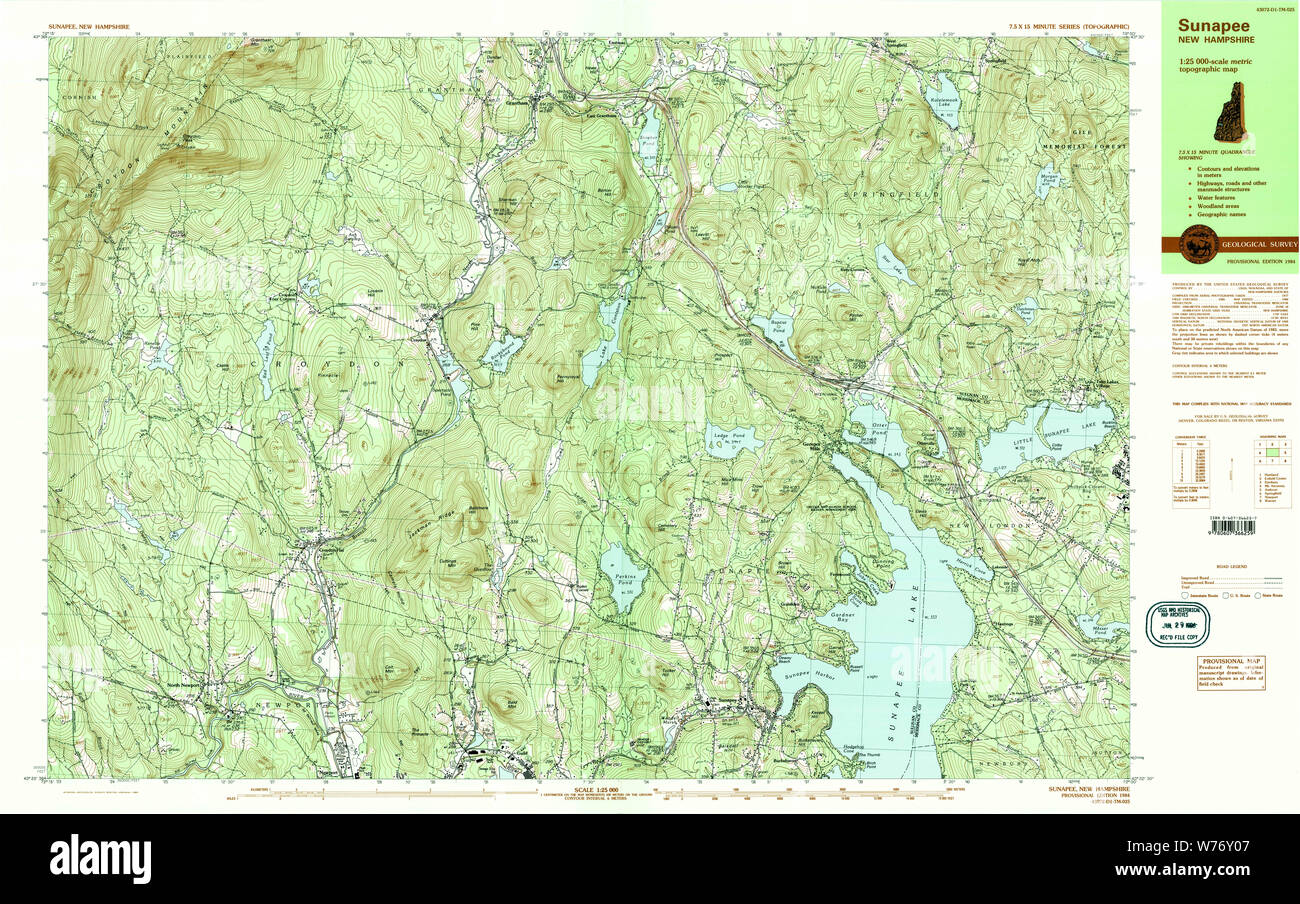 Map of sunapee hi-res stock photography and images - Alamy