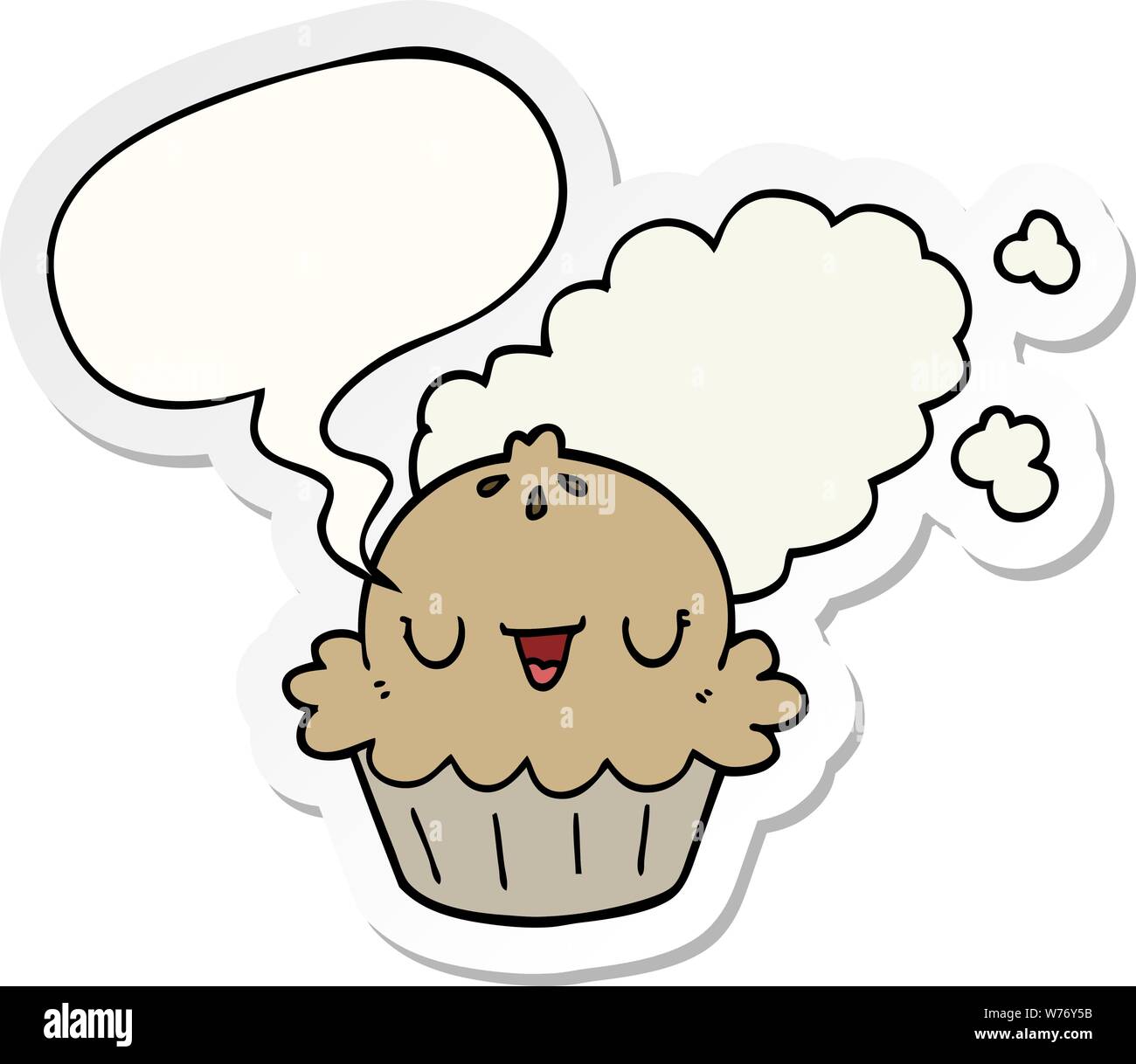 cute cartoon pie with speech bubble sticker Stock Vector Image & Art ...