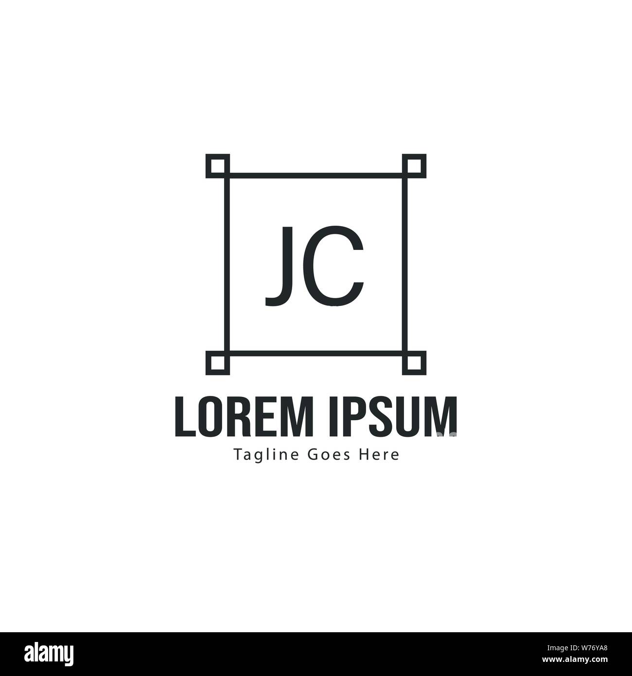 Initial JC logo template with modern frame. Minimalist JC letter logo ...
