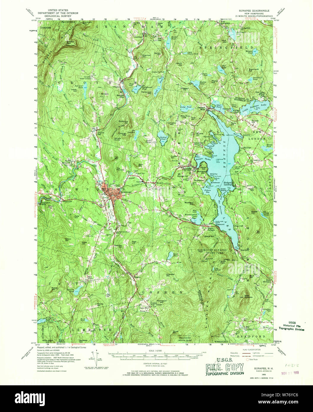 Map of sunapee hi-res stock photography and images - Alamy