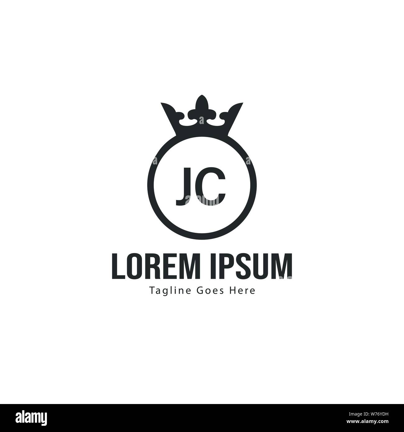 Initial JC logo template with modern frame. Minimalist JC letter logo ...