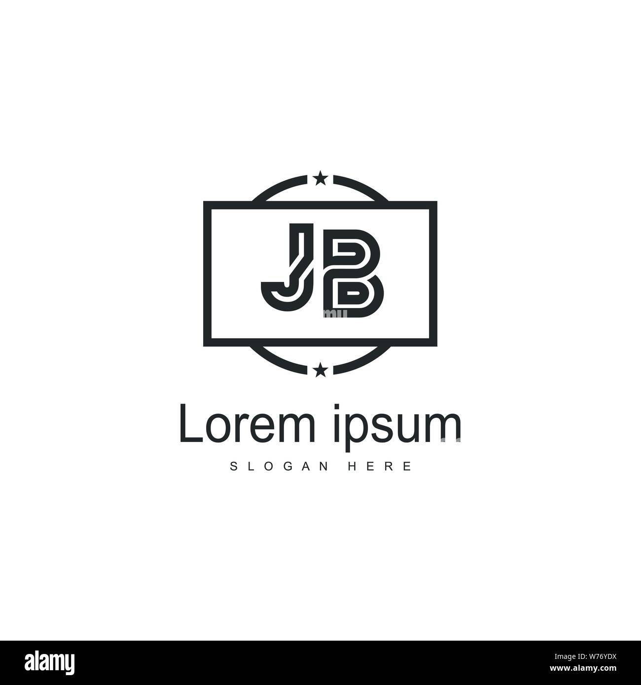 Initial JB logo template with modern frame. Minimalist JB letter logo vector illustration design ...
