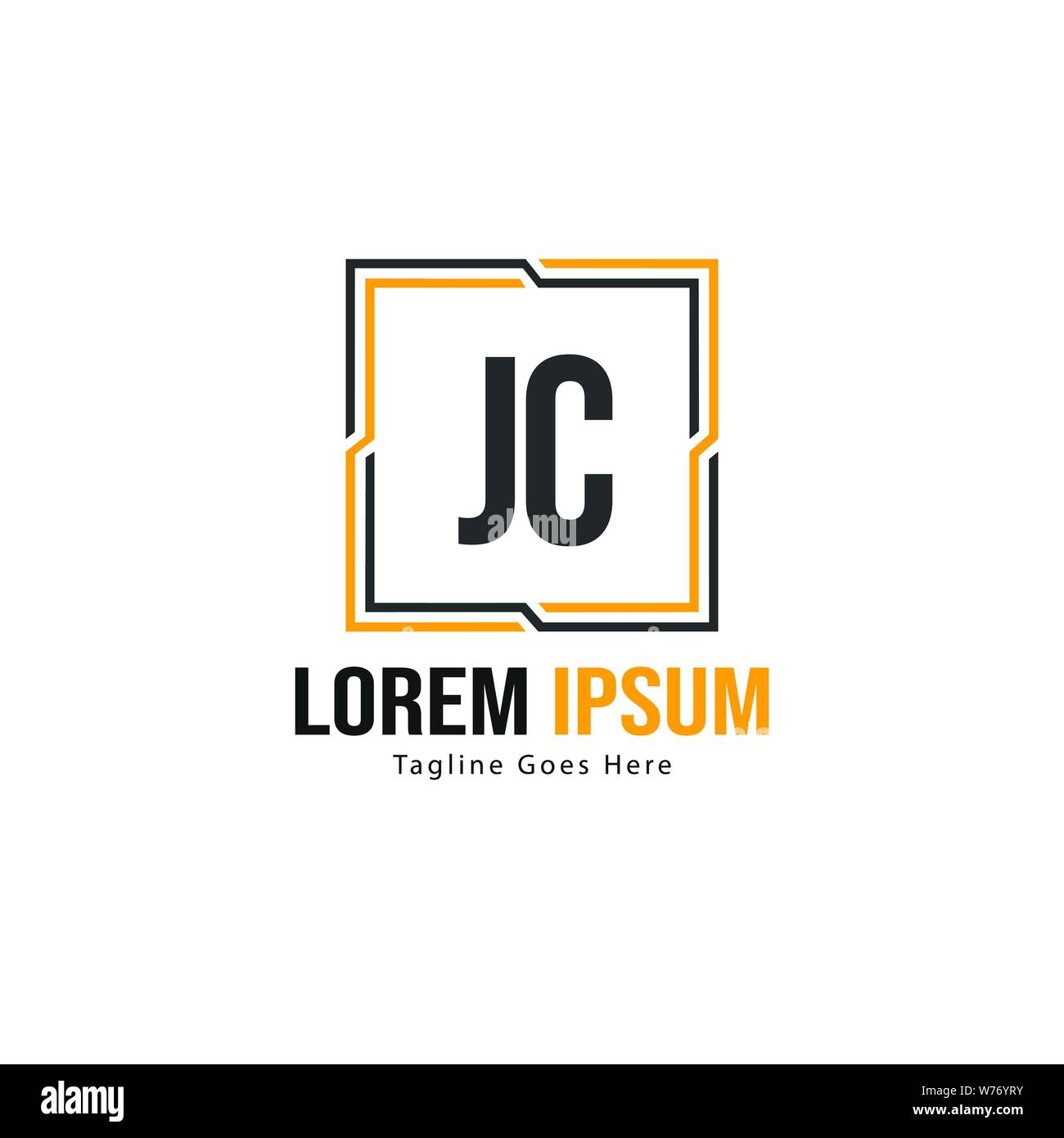Initial JC logo template with modern frame. Minimalist JC letter logo ...