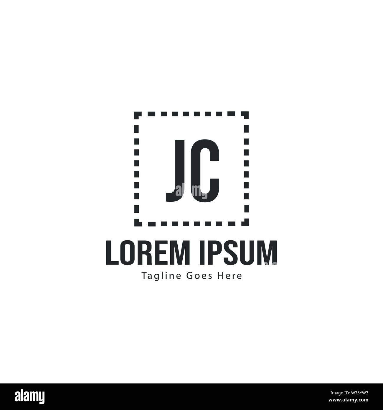 Initial JC logo template with modern frame. Minimalist JC letter logo ...