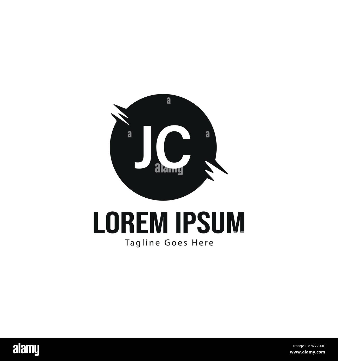 Initial JC logo template with modern frame. Minimalist JC letter logo ...