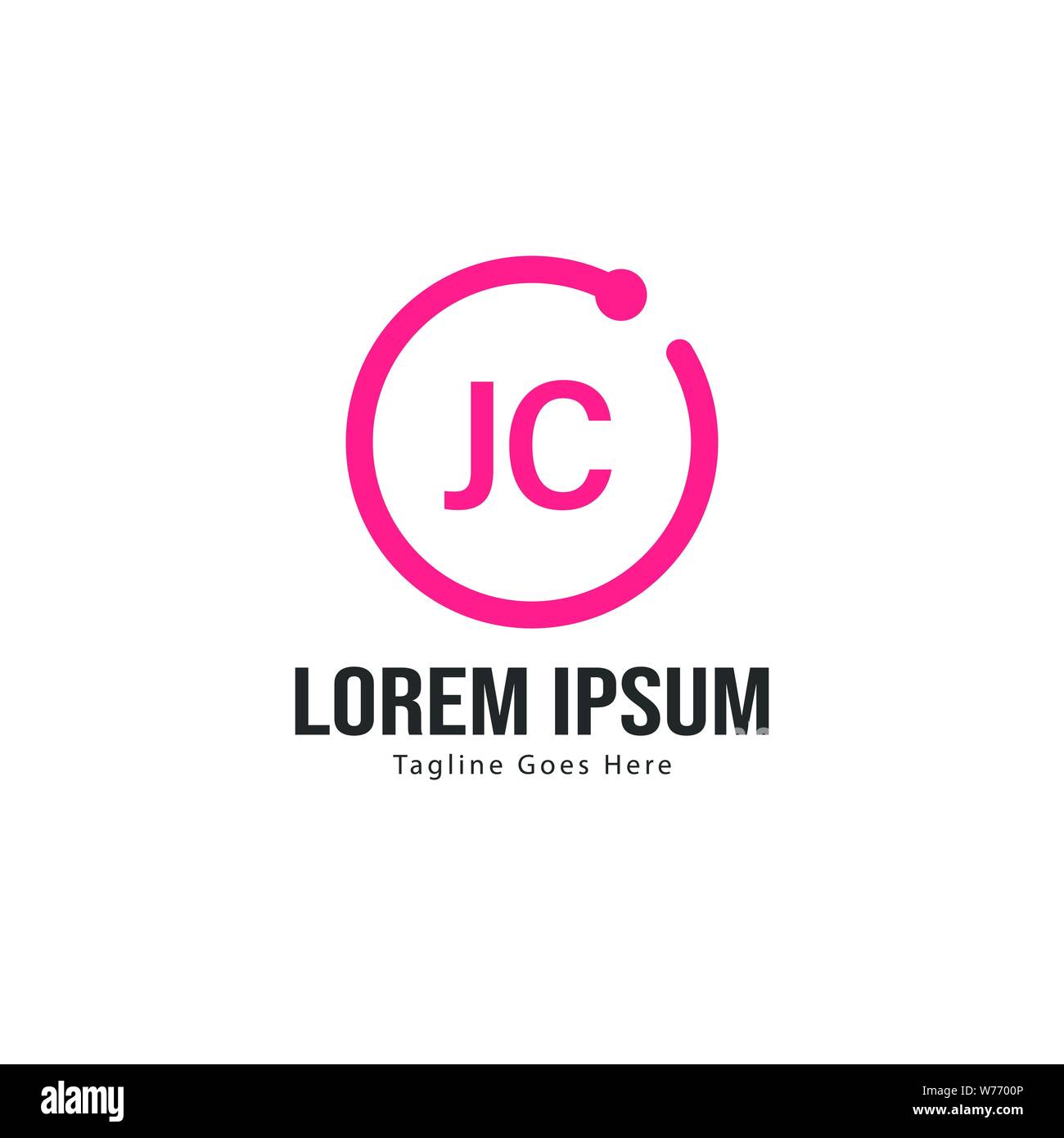 Initial JC logo template with modern frame. Minimalist JC letter logo ...