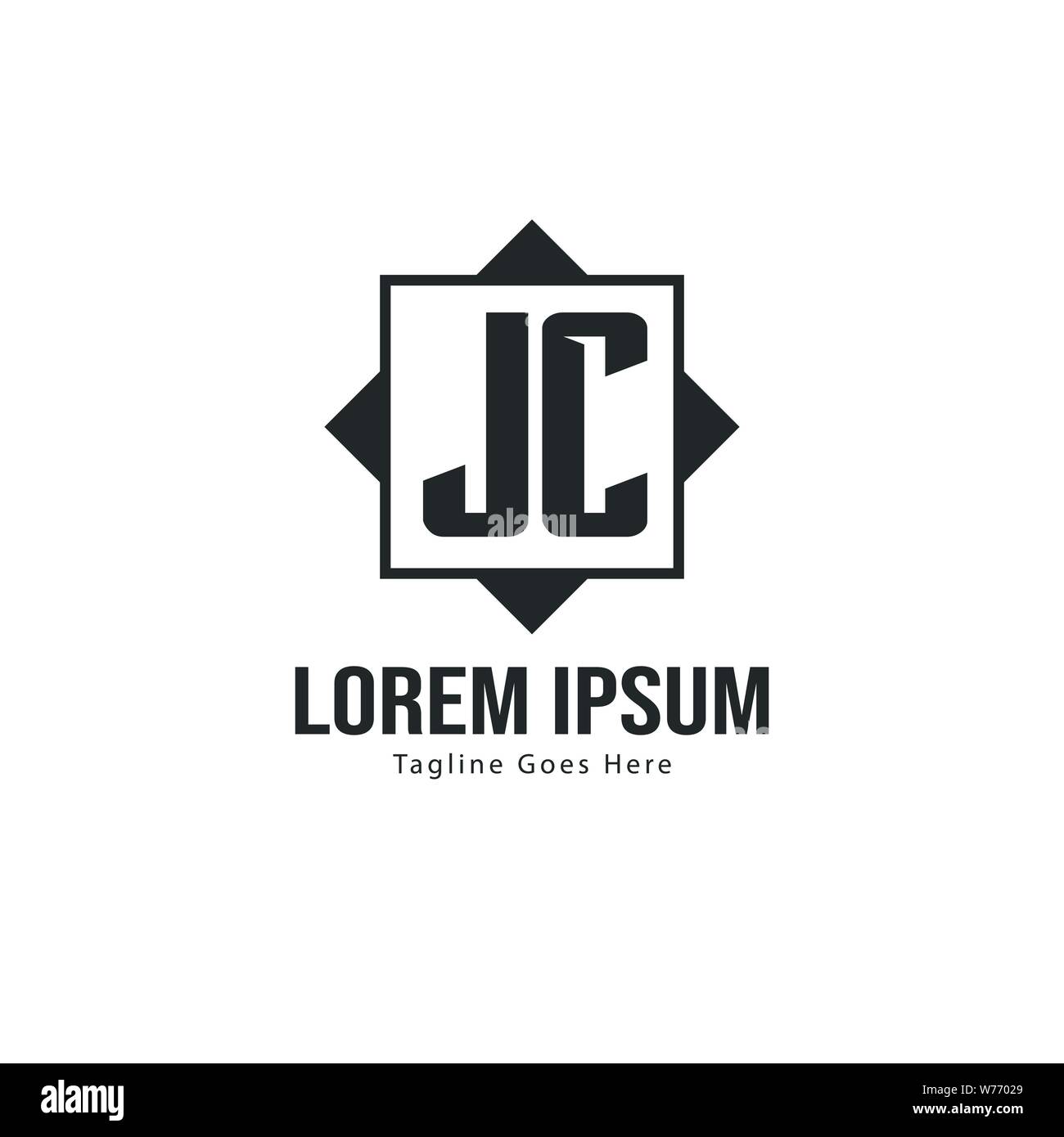 Initial JC logo template with modern frame. Minimalist JC letter logo vector illustration design ...